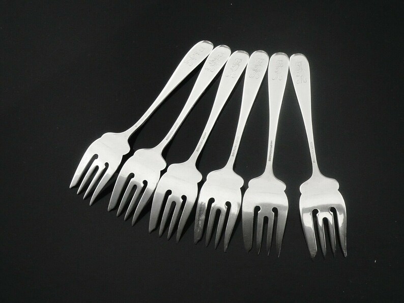 Silver Salad Forks Set 6 Sterling ROSE Pattern Monogram - Etsy UK
