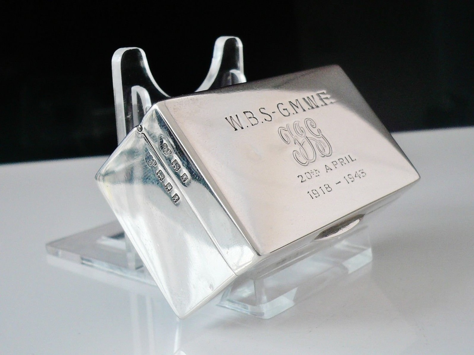 Silver Stamp Box, Double Compartment, Sterling, English, Postage ...