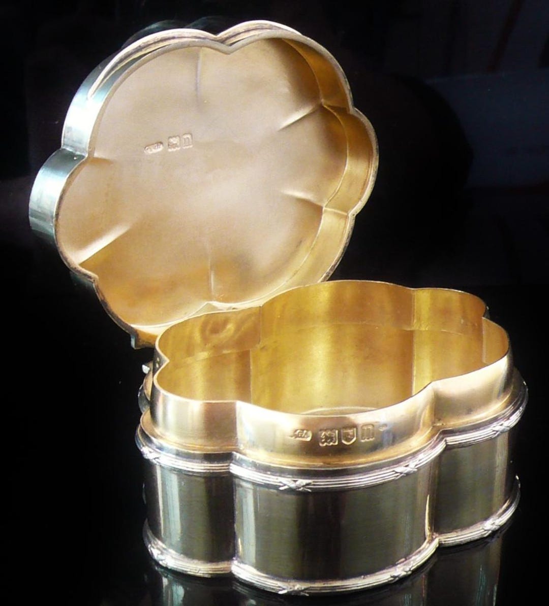 Impressive Sterling Silver Gilt Multi Purpose Box, Antique, Edwardian ...