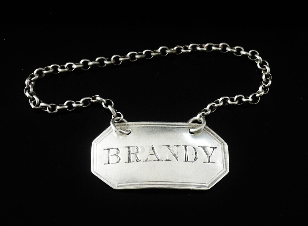 Sterling Silver BRANDY Decanter Label, English, Ticket, Antique ...