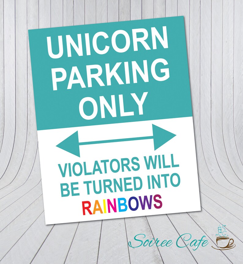 Unicorn Sign, Unicorn Parking Sign, Girls Room Sign, Unicorn Sign, Teal ...