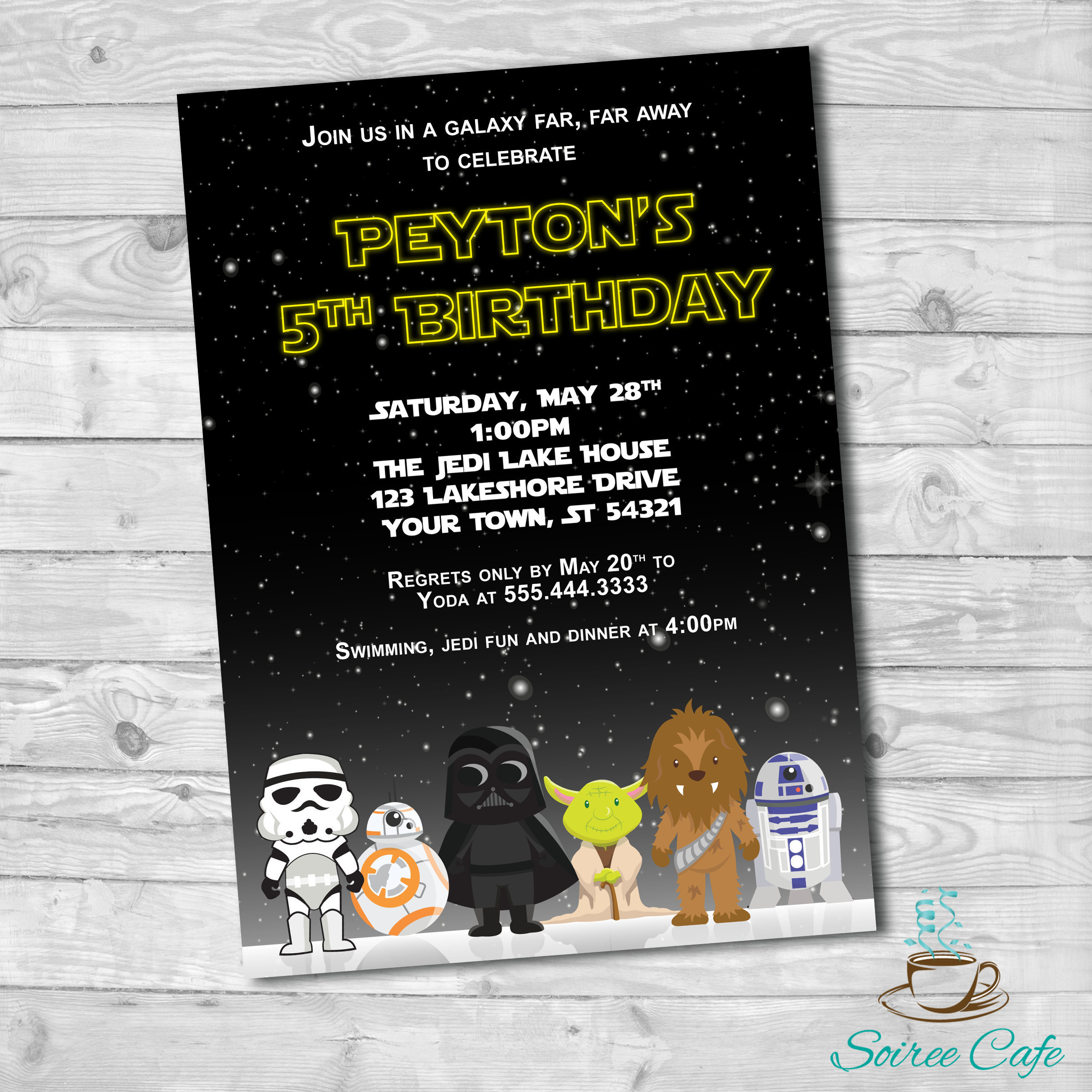 Invitaciones de cumpleaños de Star Wars, cumpleaños de Star Wars ...