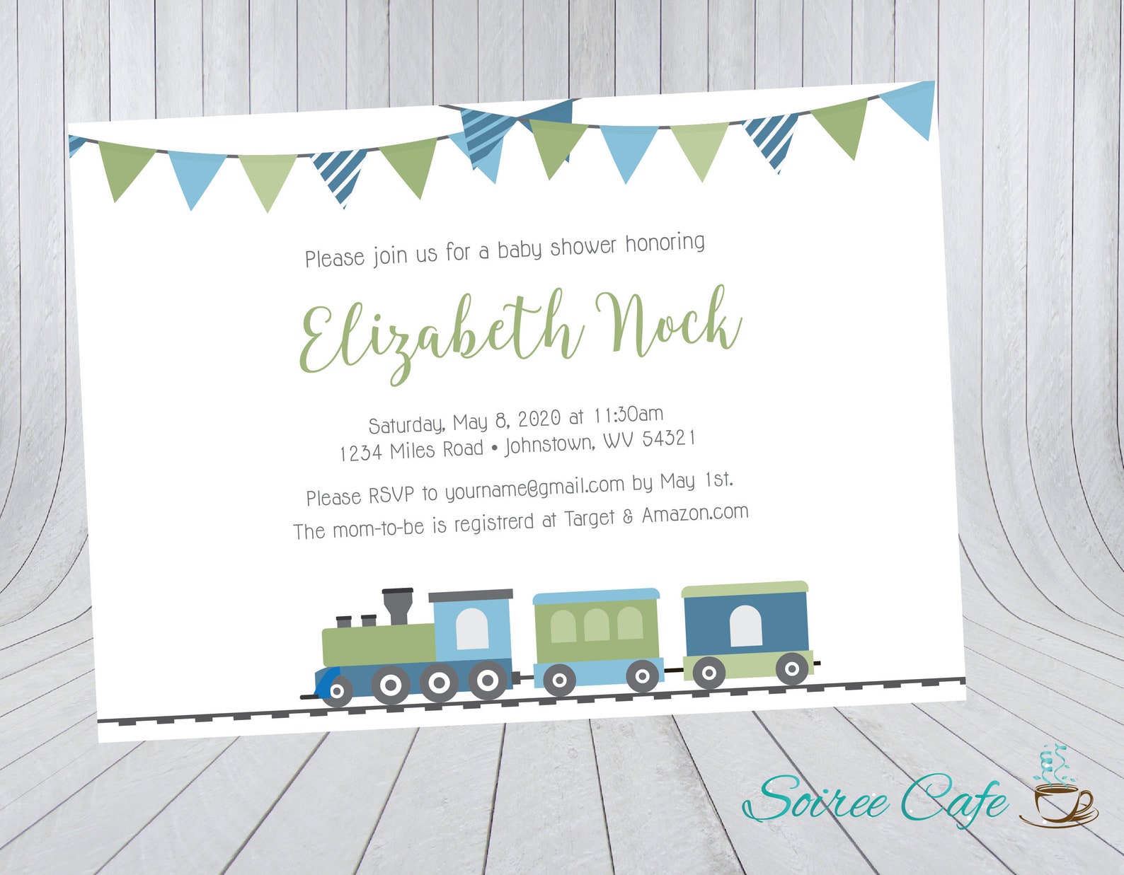 Train Baby Shower Invitation It's a Boy Baby Boy Shower - Etsy