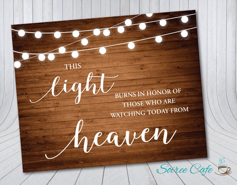 In Loving Memory Sign, Heaven Wedding Sign, Printable Wedding Sign ...
