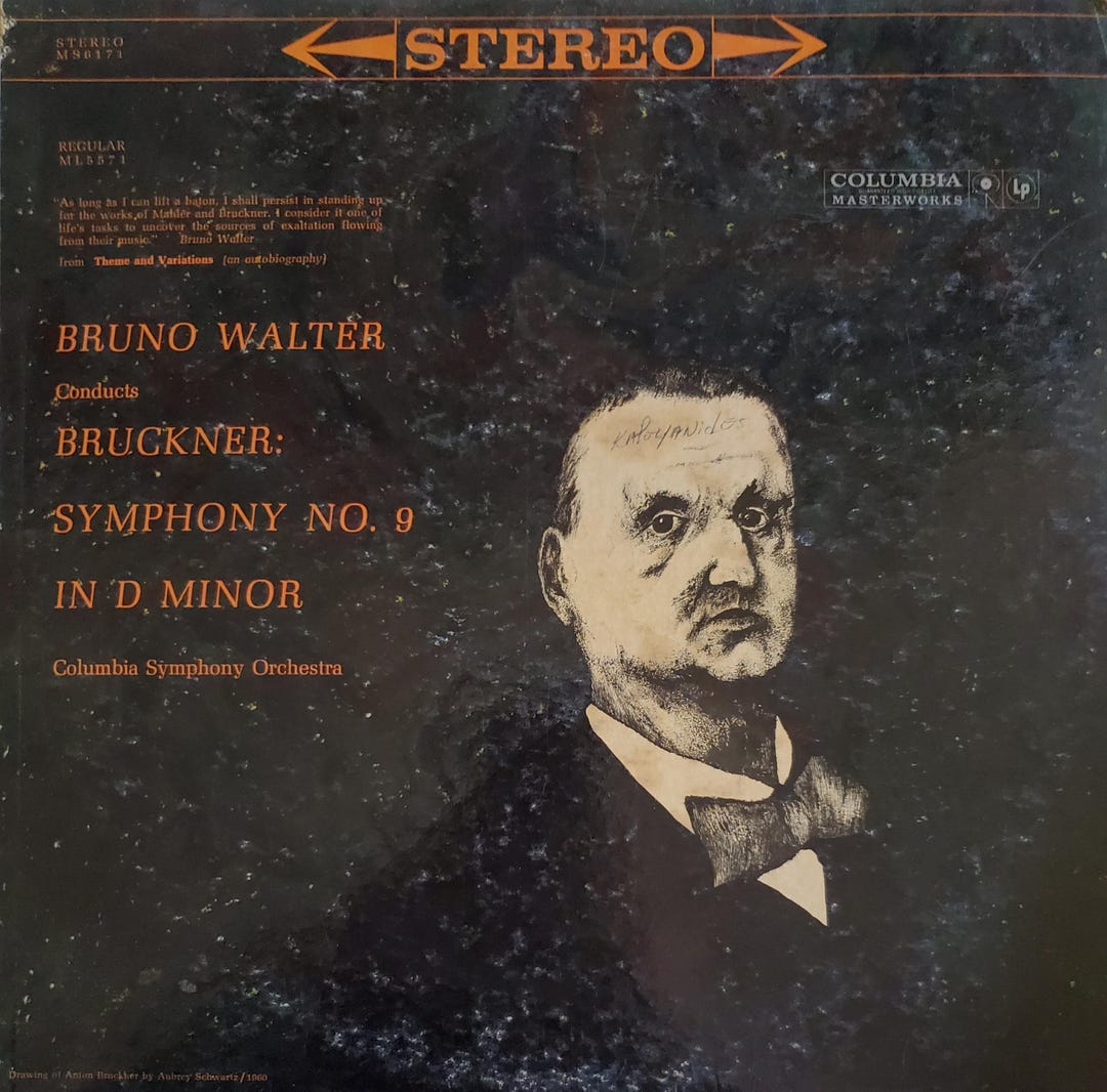 Bruno Walter Conducts Bruckner: Symphony No. 9 in D Minor, Vintage Vinyl Record Album, Classical ...