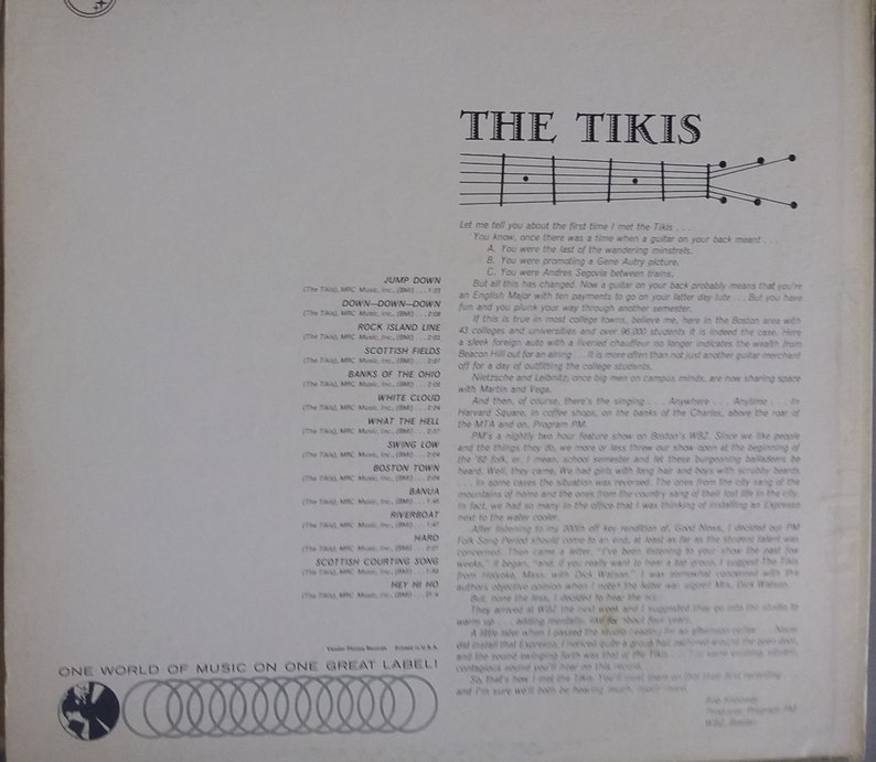 The Tikis Self Title Album Debut Album Vintage Record - Etsy