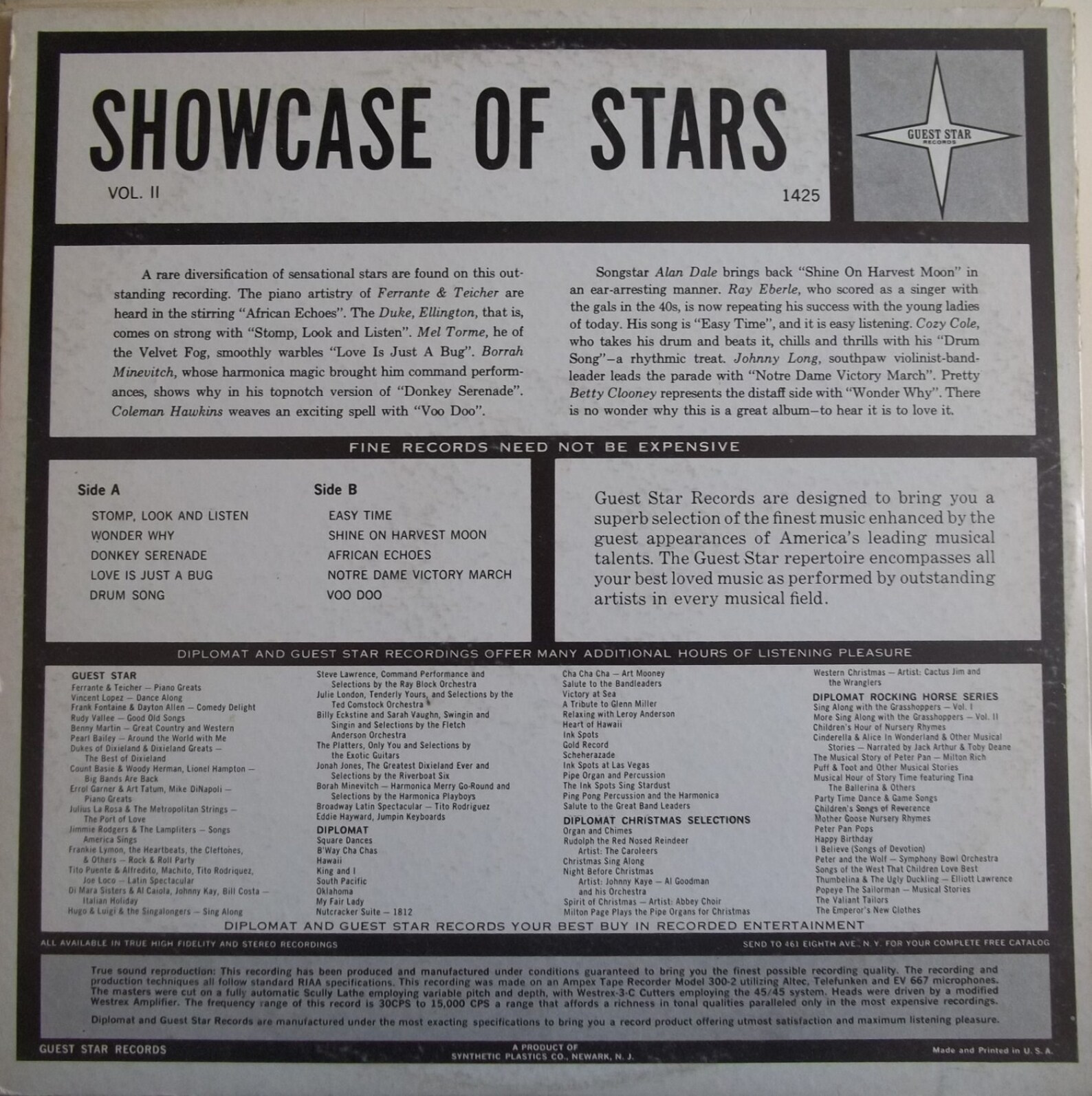 Showcase of Stars Vintage Record Album Vinyl LP Compilation - Etsy