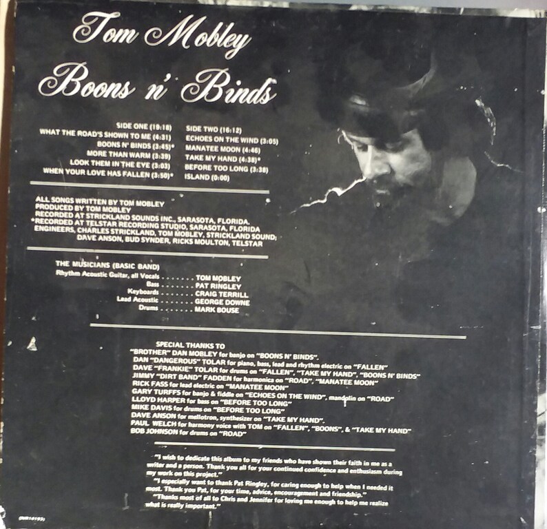 Tom Mobley Boons N' Binds Vintage Record Album Vinyl - Etsy