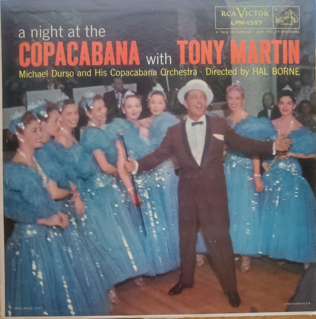 A Night at the Copacabana With Tony Martin, Vintage Vinyl Record Album ...