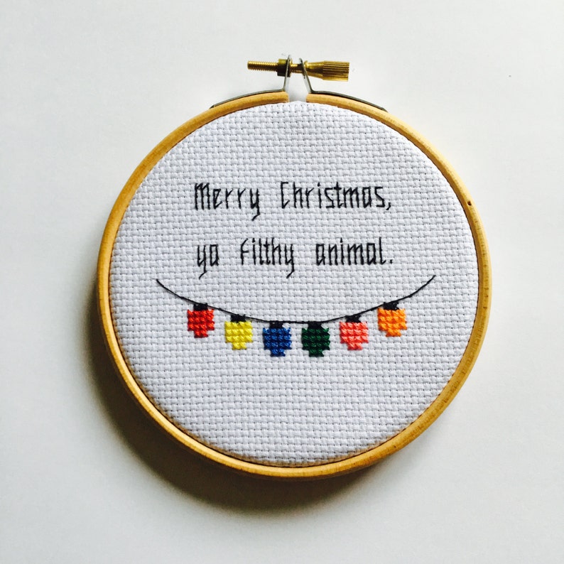 PATTERN Merry Christmas, Ya Filthy Animal. Home Alone Cross Stitch ...