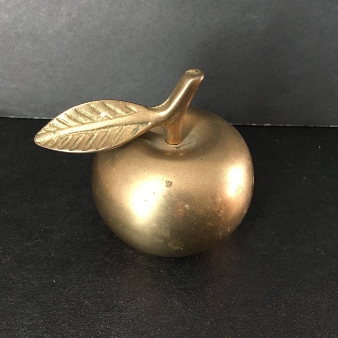 Vintage Brass Apple Bell. Teacher Gift. an Apple a Day. Training Bell ...
