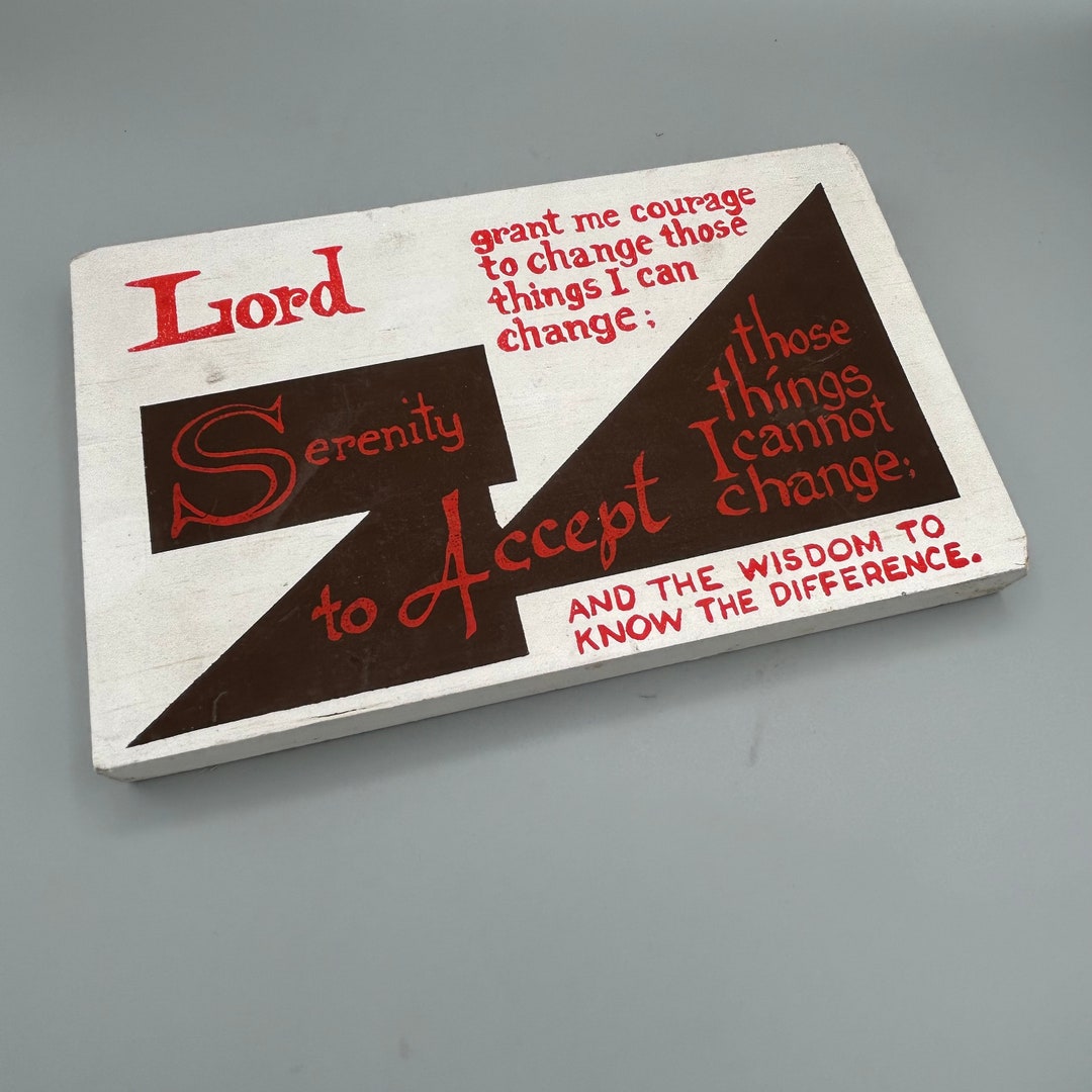 Vintage Serenity Prayer Plaque. Wooden Wall Hanging. Gift for AA ...