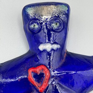 Blue Art Glass Robot. Gingerbread Man. Suncatcher. Ornament. - Etsy