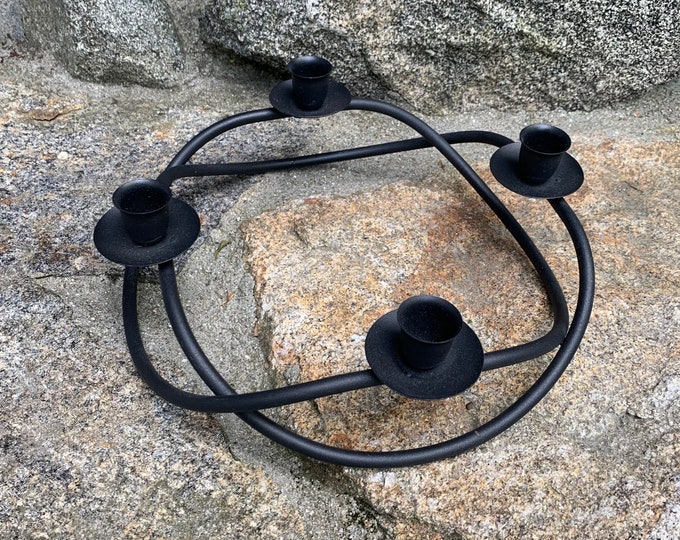 Black Metal Advent Wreath. Elegant Christmas Decor. Modern Scandinavian ...