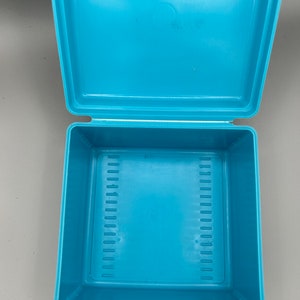 Vintage Sterling Plastics 270 Index Card File Box. 1970. Turquoise. - Etsy