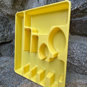 Vintage 1970s Rubbermaid Yellow Silverware Tray. #2922 Organizer. Retro ...