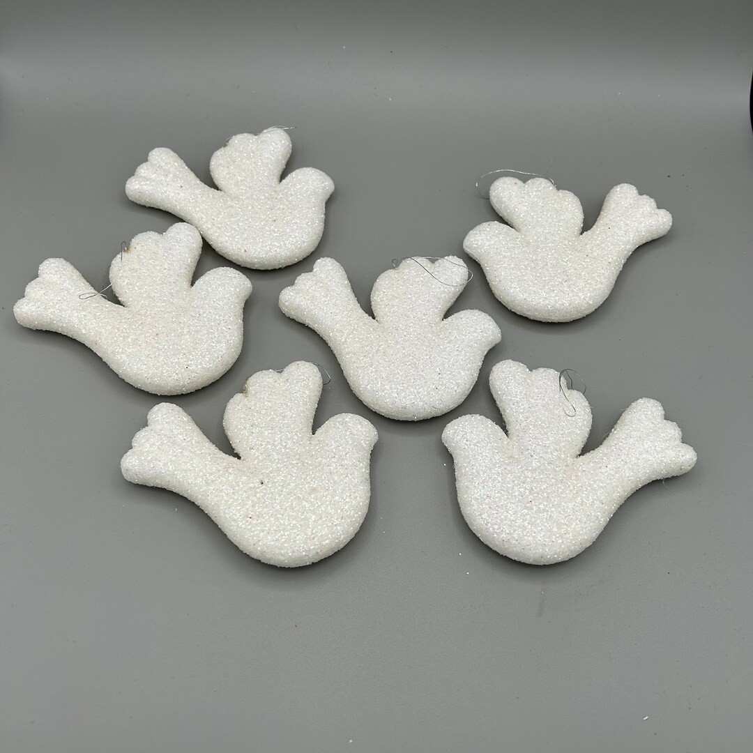Glitter Dove Ornaments. Lightweight Styrofoam. Unbreakable - Etsy