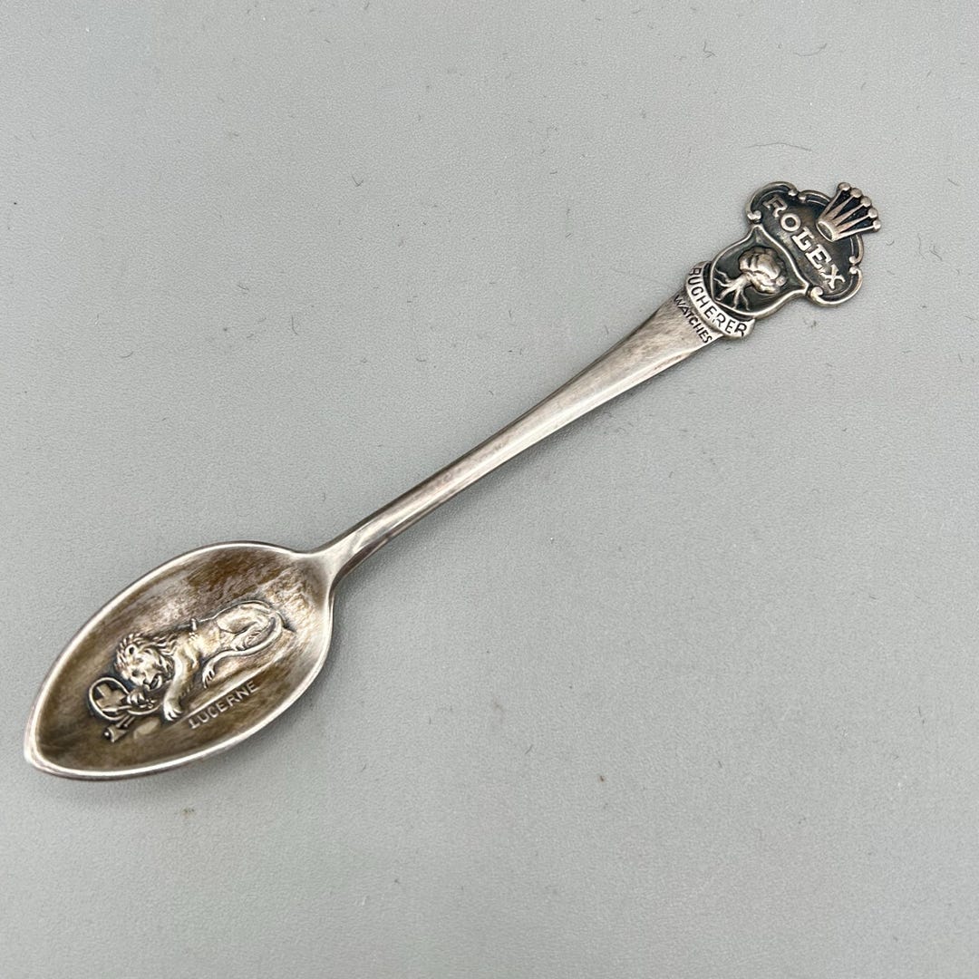 Vintage Rolex Silver Plate Spoon. Bucherer Watches Lucerne Lion #B 100 ...