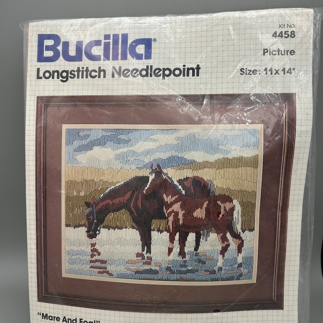Bucilla Horses Longstitch Needlepoint Kit. mare and Foal. 11 Inches X ...