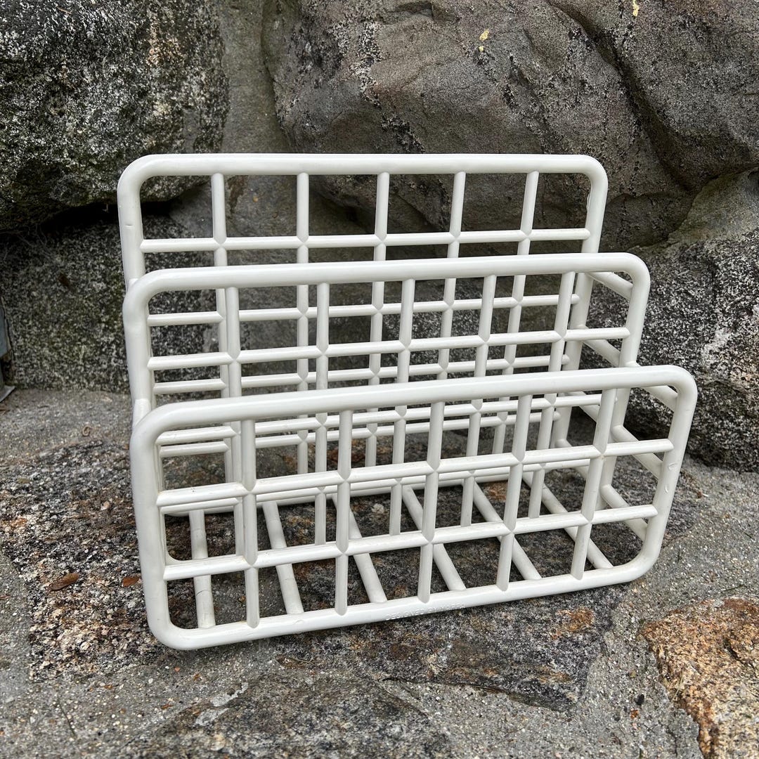Vintage 1980s Yaffa Design Storage Organizer Rack. White Desk / Kitchen ...