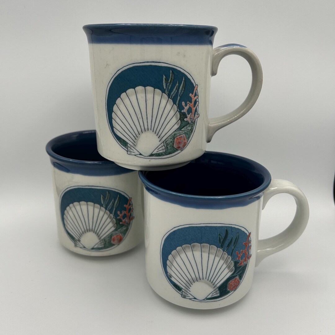 Otagiri Seashell Mugs. Lot of 3. Vintage Beach Coastal Style. Scallop Shell. - Etsy