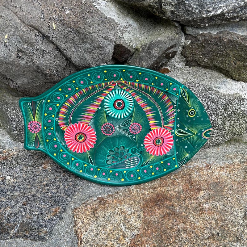 Folk Art Fish - Etsy