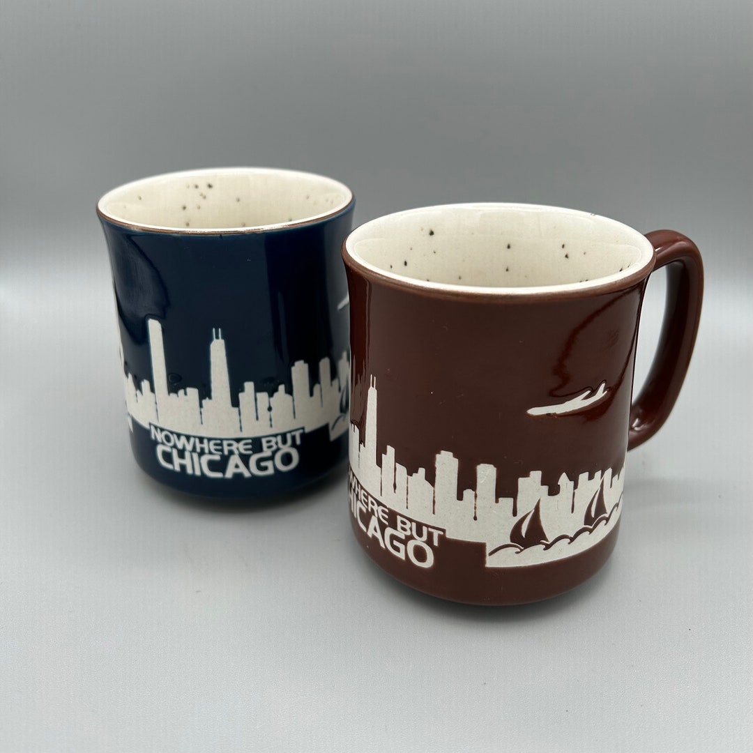 Vintage Chicago Skyline Mugs. Nowhere but Chicago. Speckled Glaze ...