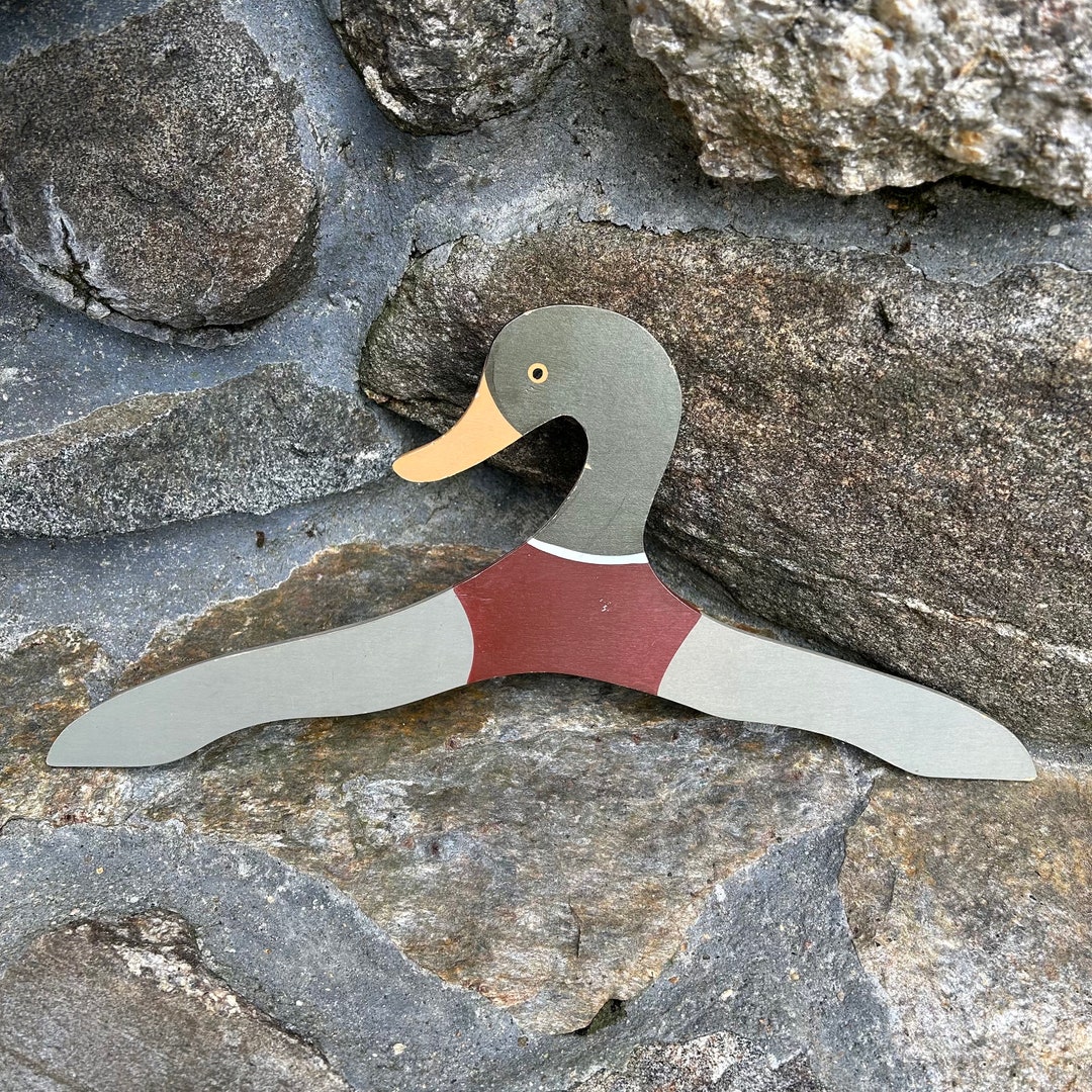 Vintage Mallard Duck Clothes Hanger. Wooden Hand Painted Hanger. - Etsy