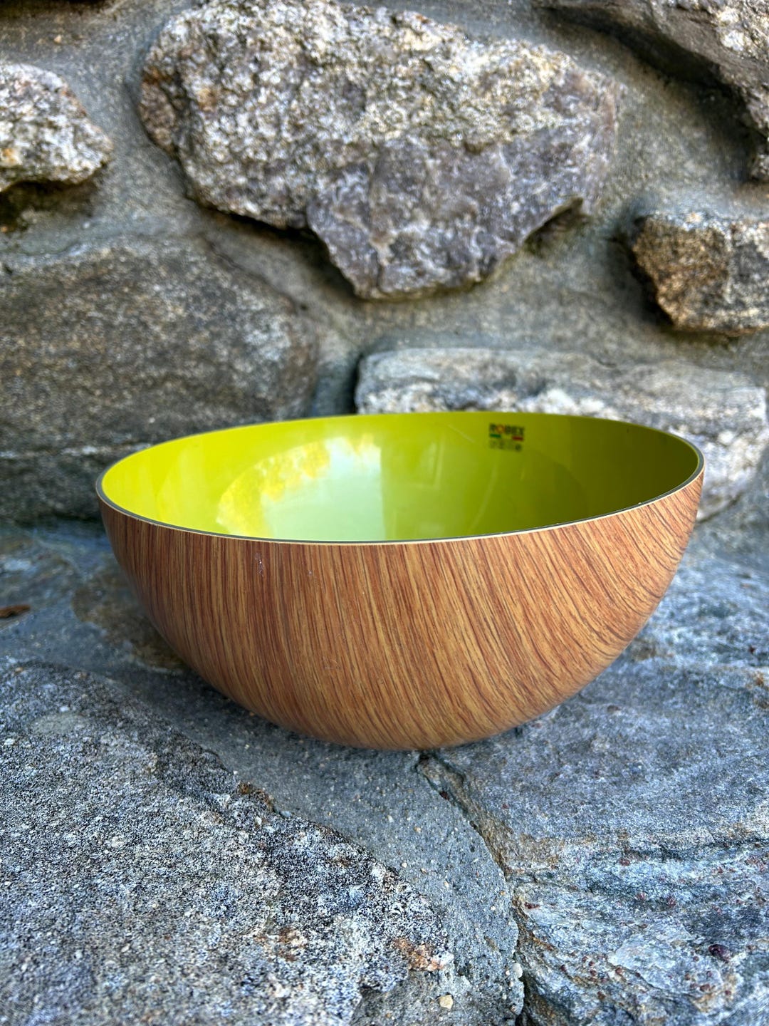 Robex Green and Faux Wood Melamine Bowl, Caleppio, Italy. - Etsy