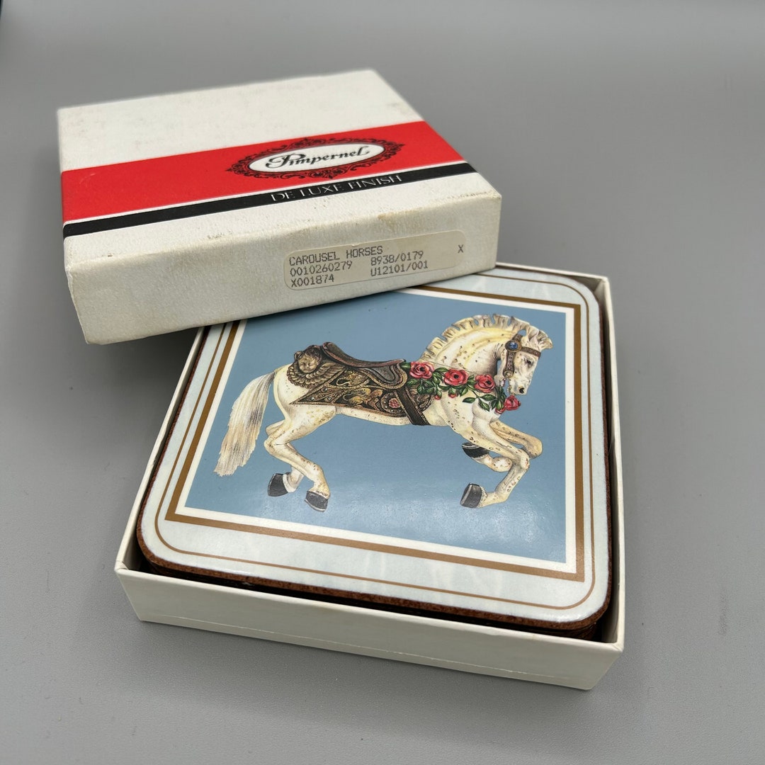 Pimpernel Carousel Horse Coasters. Set of 6. in Original Box. Made in ...