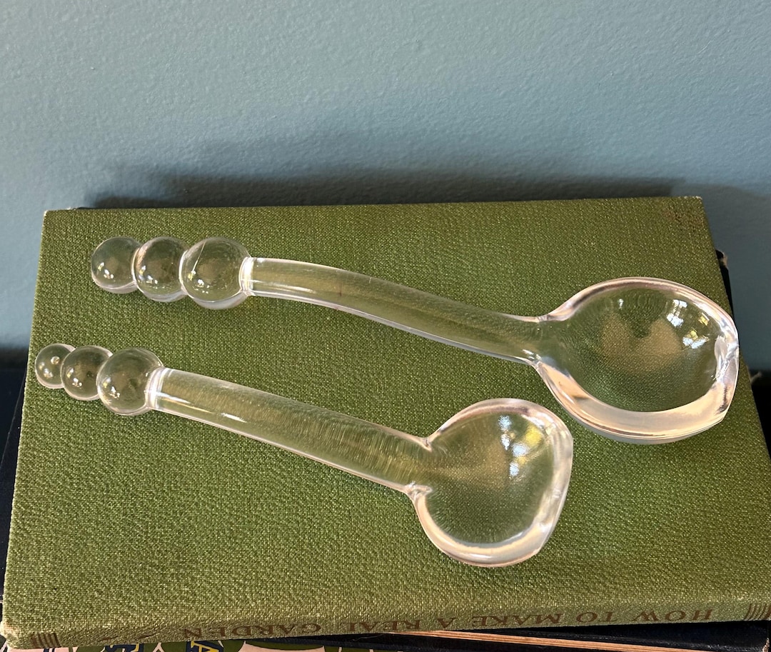 Imperial Glass Candlewick Condiment Ladle. 3 Bead Clear Glass Small ...