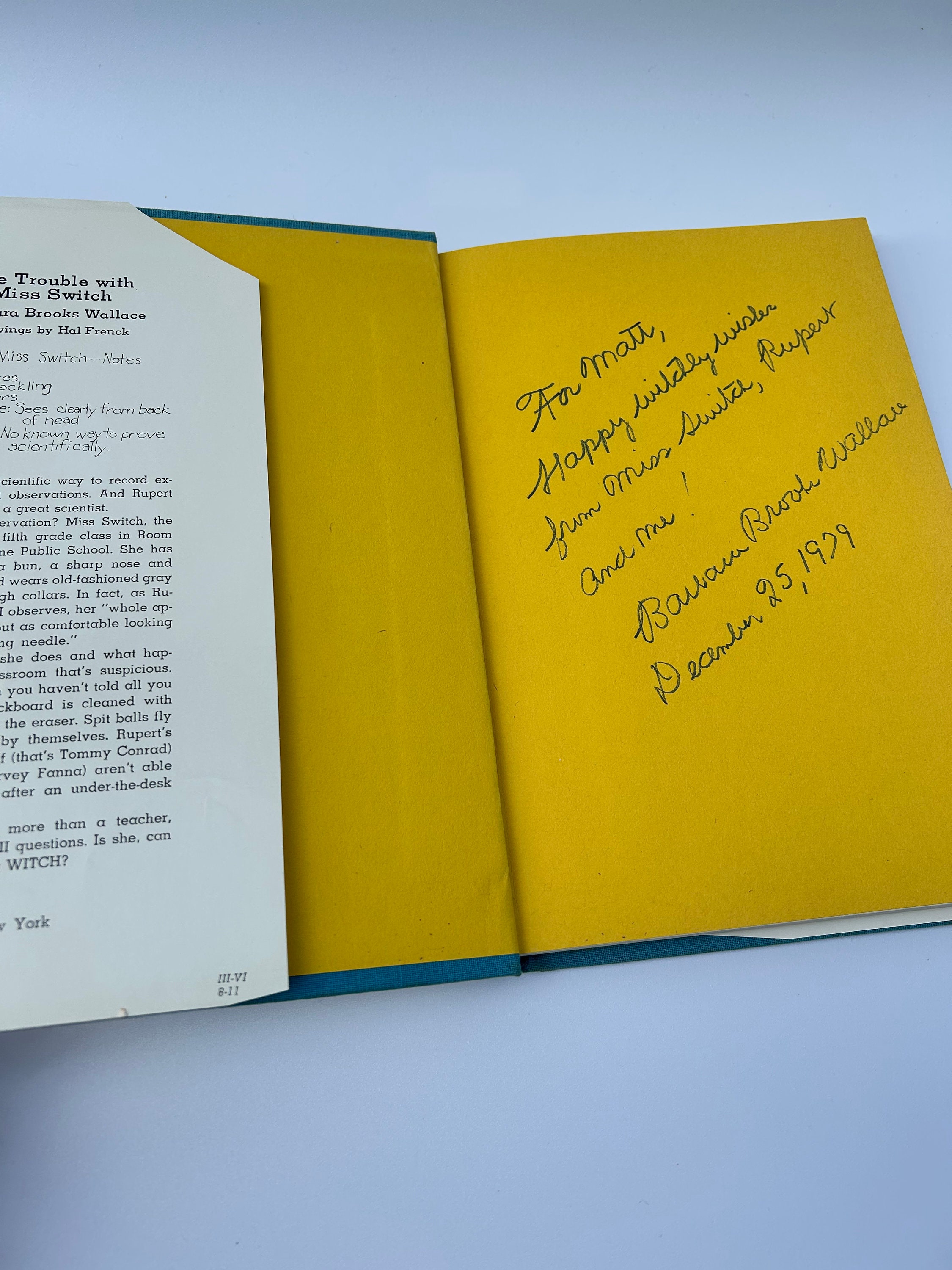 The Trouble With Miss Switch. Signed First Edition. Vintage Children's ...