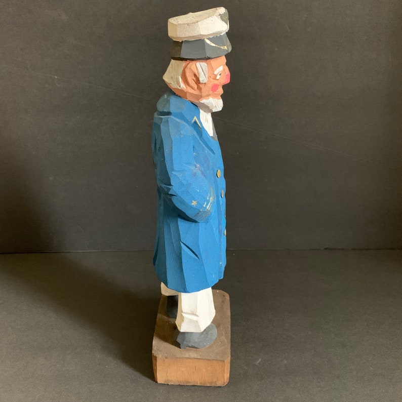 Large Vintage Hand Carved Wooden Sea Captain Figurine. - Etsy