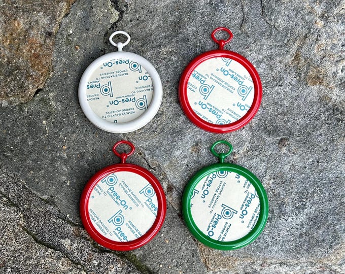 1980s Miniature Craft Frames. Small Plastic Round Adhesive Back Frames ...