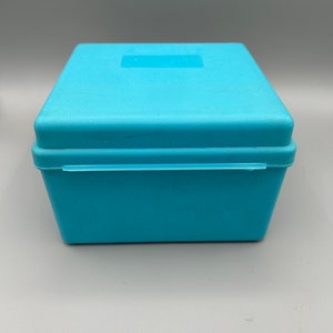 Vintage Sterling Plastics 270 Index Card File Box. 1970. Turquoise. - Etsy