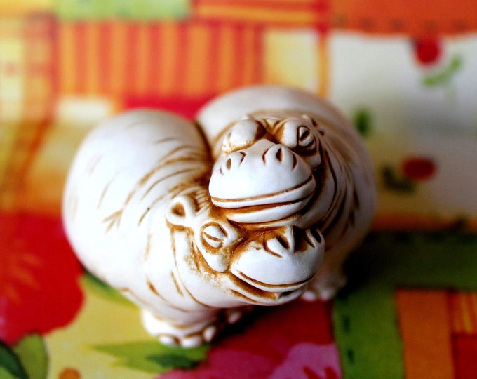 Couple Hippo Gift Small Animal Miniature Hippopotame Office Deco ...