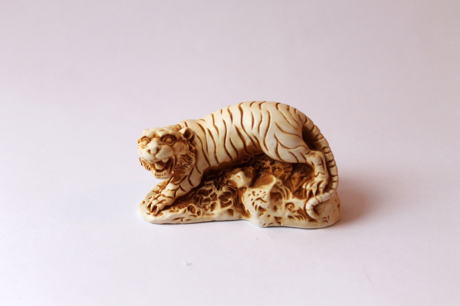 Tiger Sculpture Ceramic Animal Miniature Tiger Figurine | Etsy