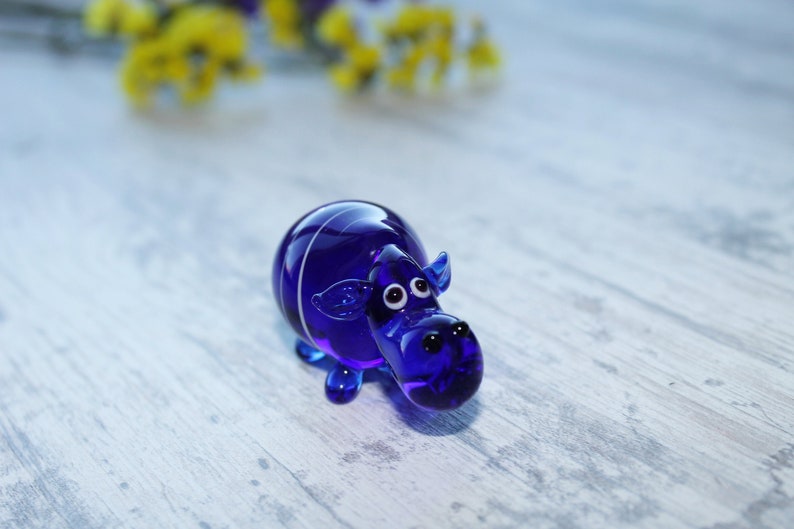 Glass Hippo Gift Art Hippo Figurine Hippo Addict Ceramic - Etsy