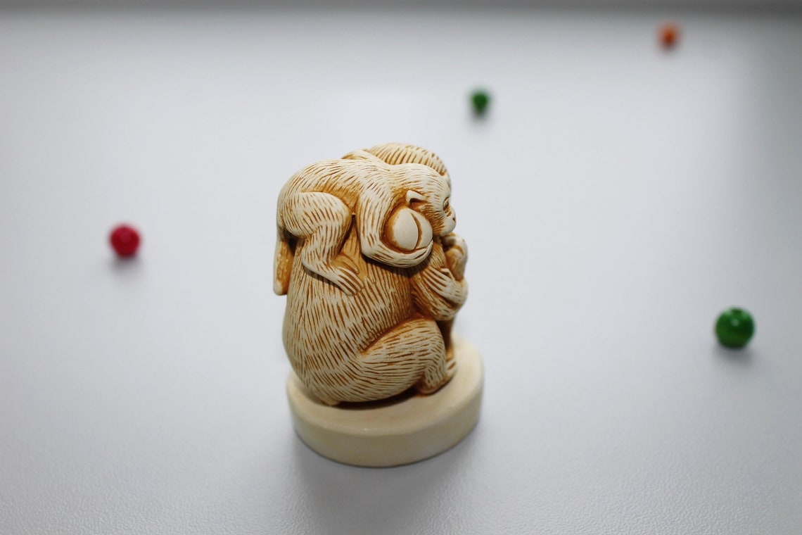 Mother Monkey Miniature Mom and Children Figurine Three Wise - Etsy