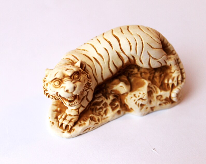 Tiger Sculpture Ceramic Animal Miniature Tiger Figurine | Etsy