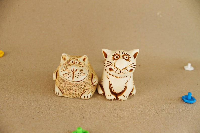 Cat Lover Gift Cat Miniature Pottery Cats Sculpture Ceramic - Etsy