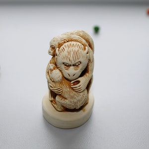 Mother Monkey Miniature Mom and Children Figurine Three Wise - Etsy