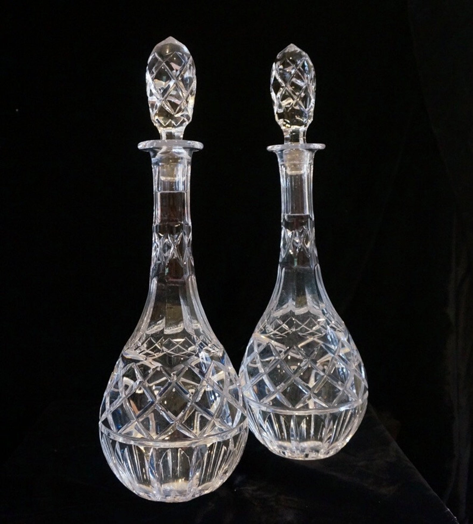 Matching Cut Crystal Decanters Vintage - Etsy