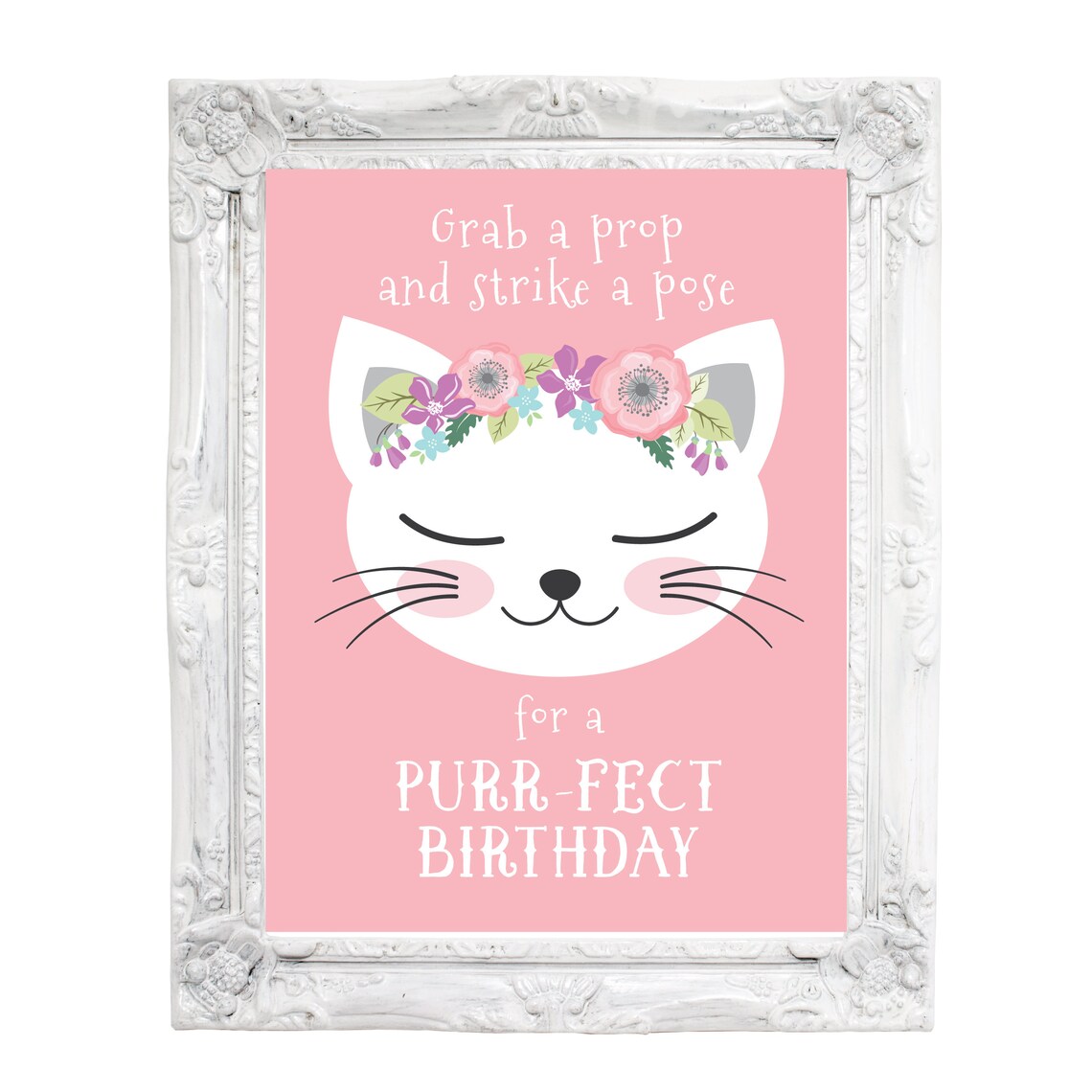 Cat Photo Booth Props Cat Kitten Birthday Props Instant | Etsy