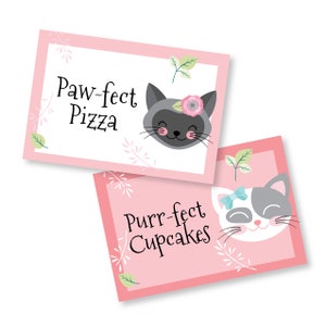 Cat Tent Cards or Labels - Customized Printable DIY Place Cards - Cat ...