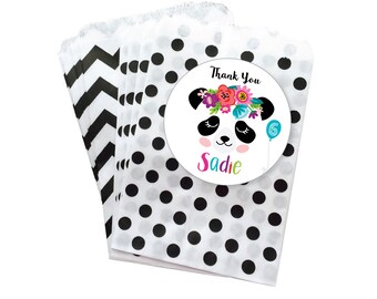Birthday Party Stickers Panda Birthday Party Favor Labels Birthday ...