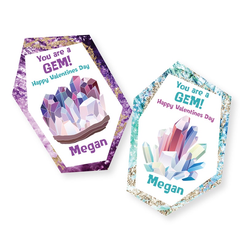 Gem Crystal Valentines Day Card, Personalized Printable (digital Files ...