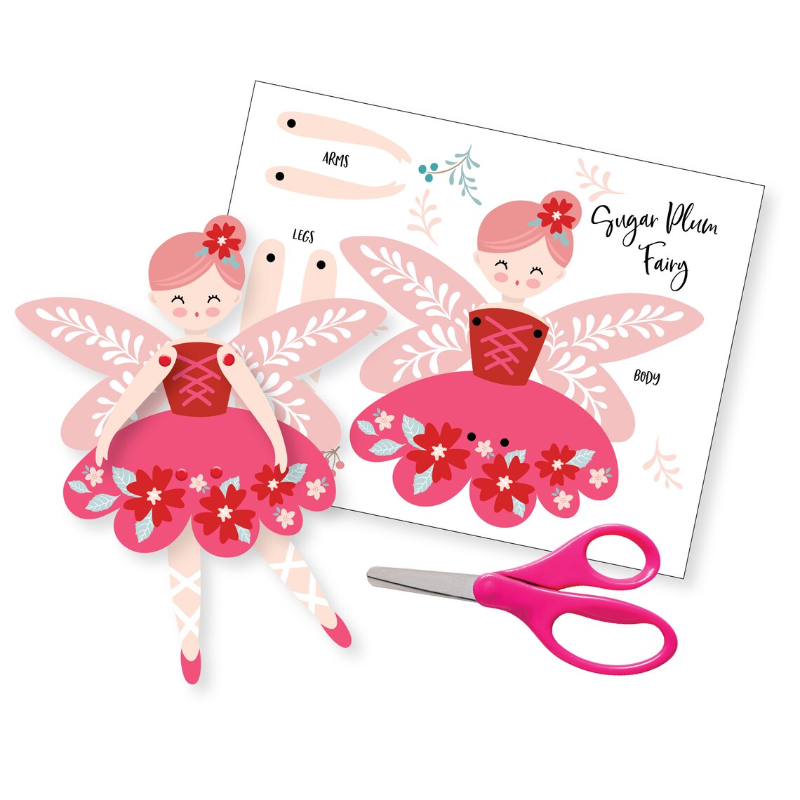 Nutcracker Ballet 3 Articulated Paper Dolls, Instant DIY Download ...
