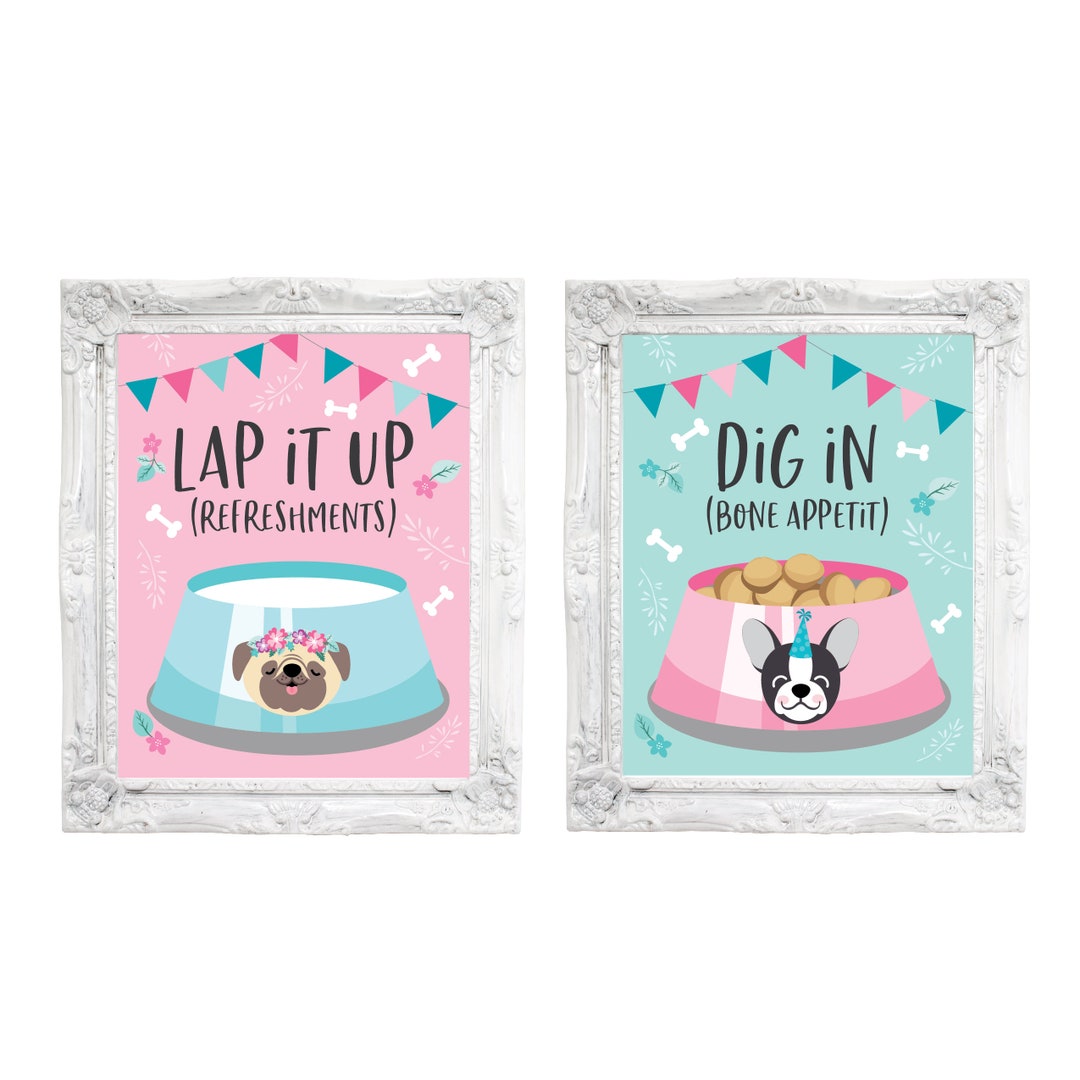 Dog Party Signs, Puppy, Dog Birthday Printable Signs, Buffet Table ...