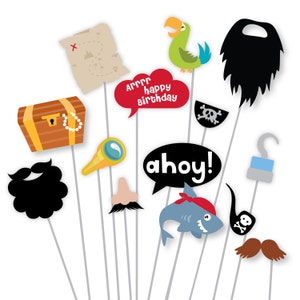 Boys Pirate Photo Booth Props - Pirate Birthday Props - Instant ...